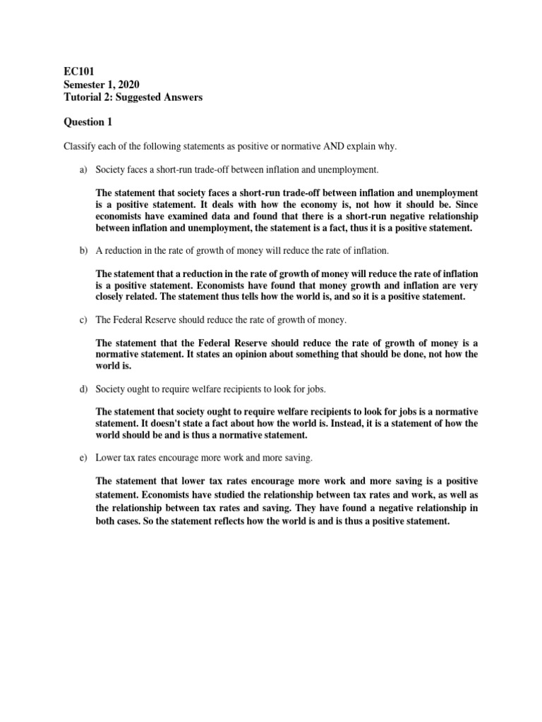 Tutorial 2 - Solutions | PDF | Economics | Economies