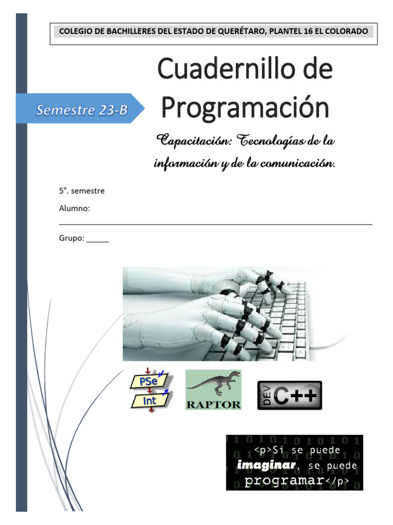 Cuadernillo de Programación TICS | PDF | Algoritmos | Ingeniería Informática