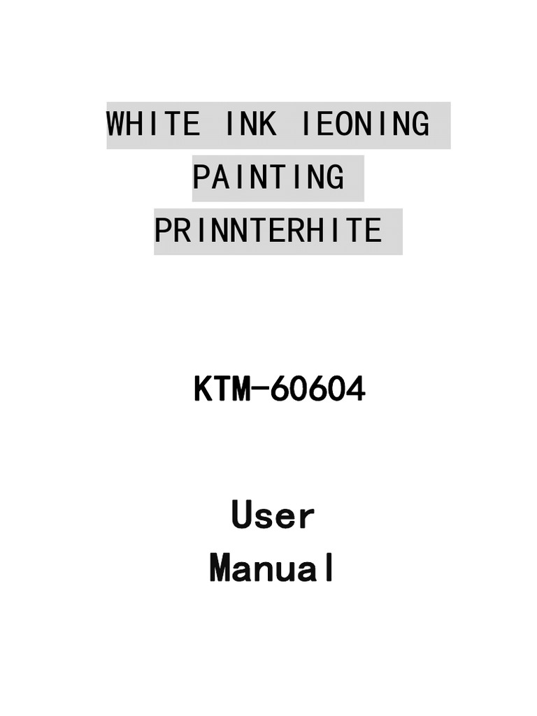 KTM-60604 4-Head I3200 DTF Printer Manual - EN | PDF | Computer Network | Printer (Computing)