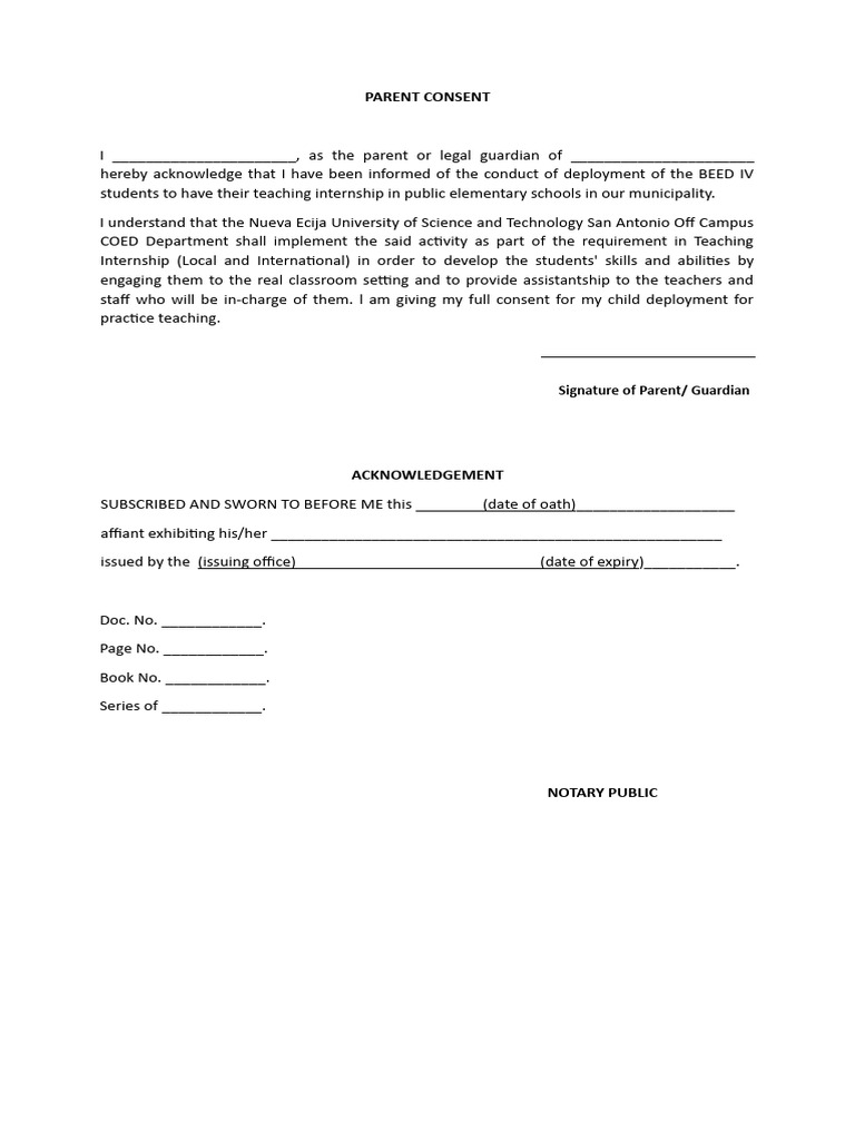 Parent Consent Pdf