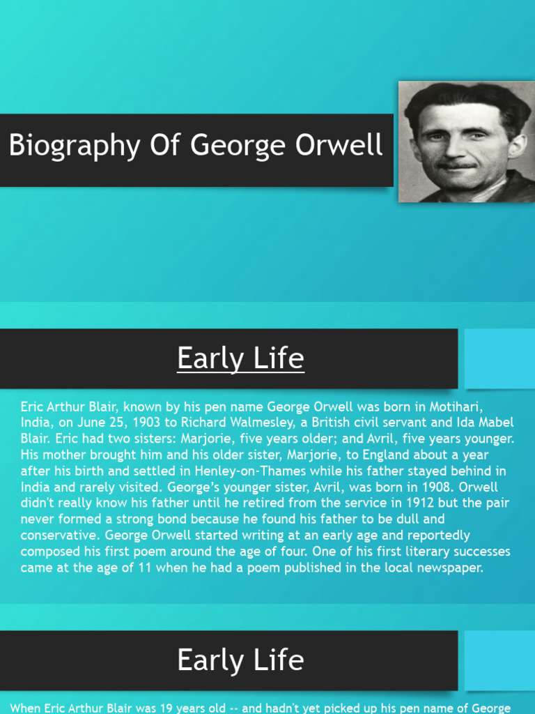 Biography of George Orwell | PDF | George Orwell