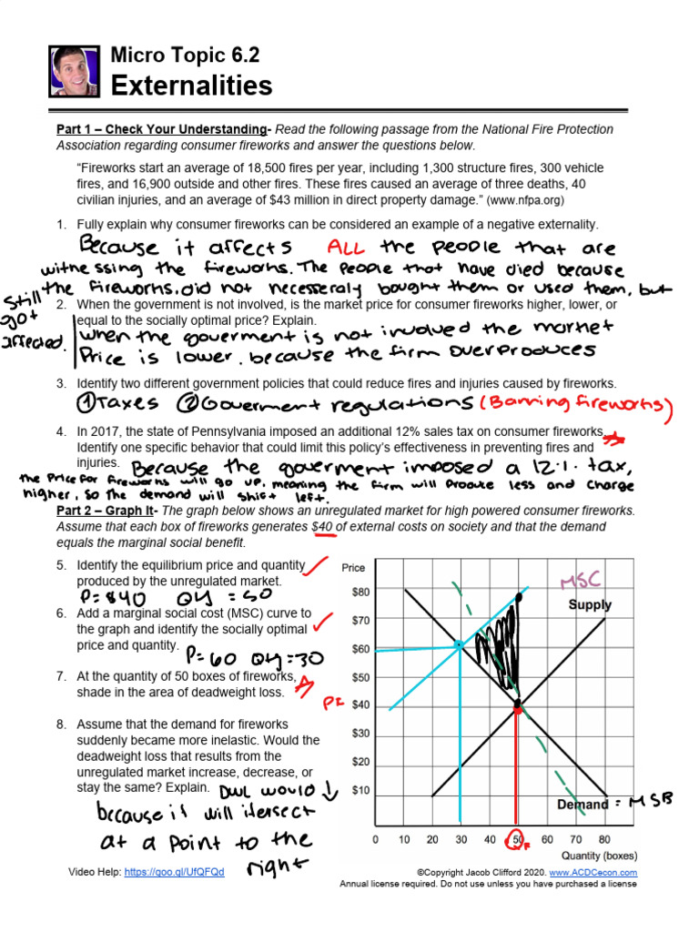 6.2 - Externalities Worksheet (All) - 1 | PDF | Externality | Microeconomics