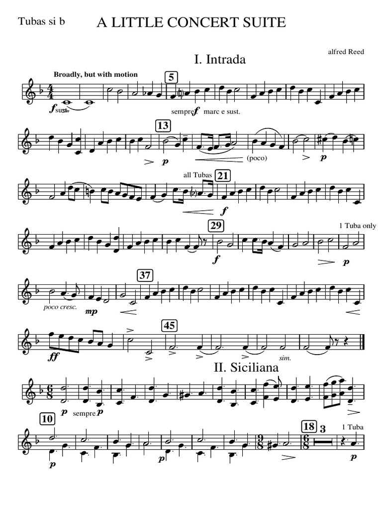 A LITTLE CONCERT SUITE Tubas Si B | PDF | Elements Of Music | Musical Compositions