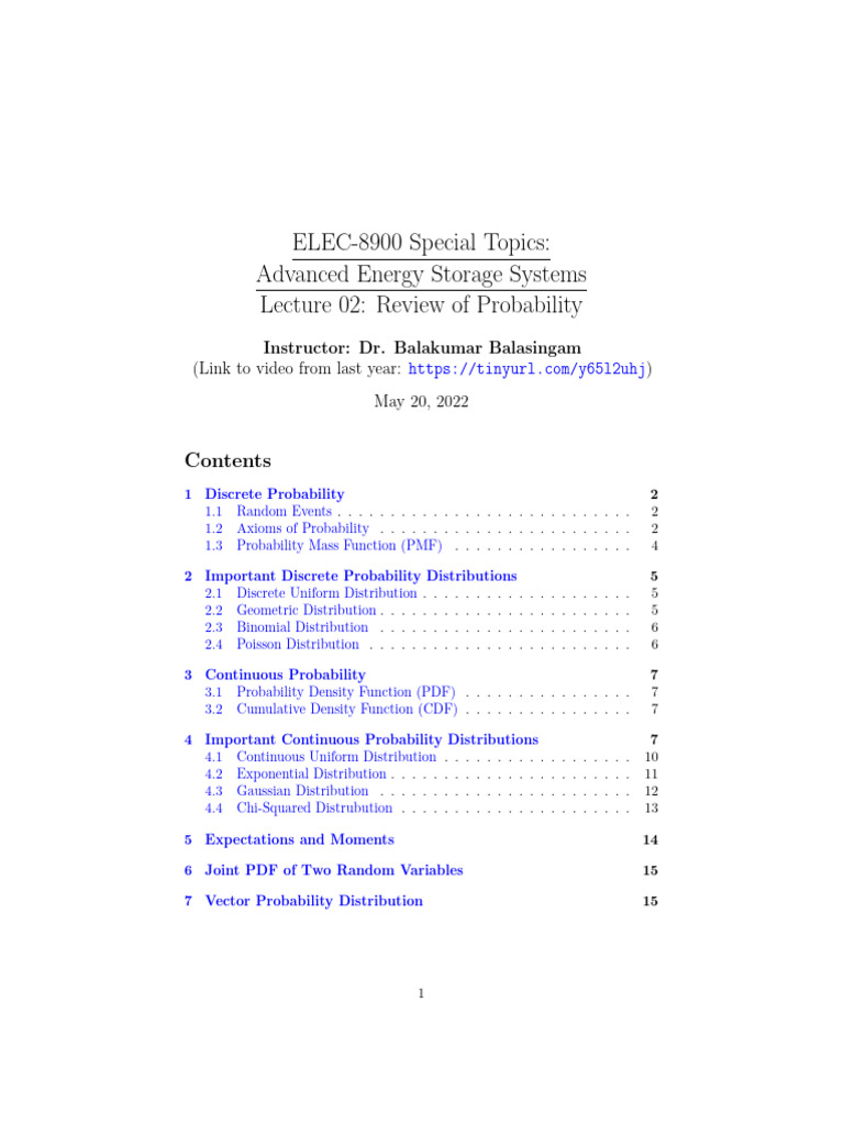 Lecture 3 - Probability - BMSLec02 | PDF | Probability Distribution | Probability Theory