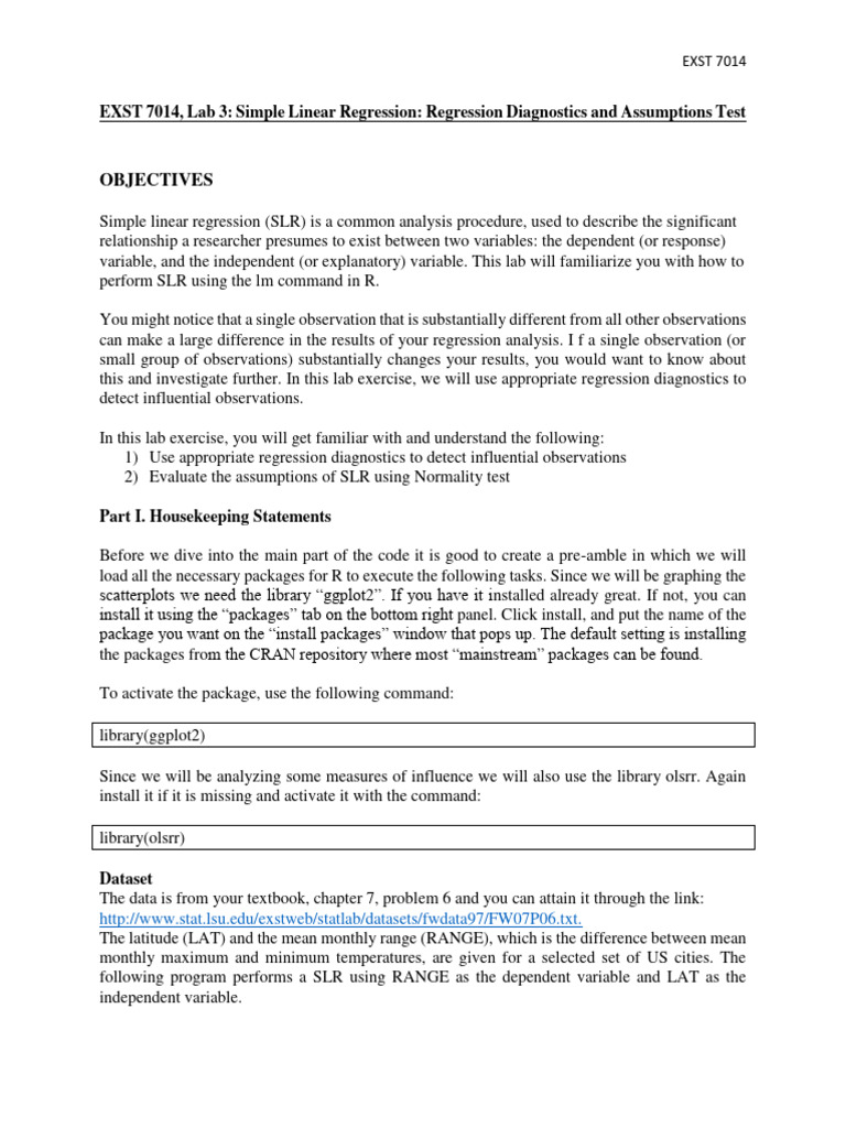 R Lab 3 Download Free Pdf Coefficient Of Determination Errors And Residuals 
