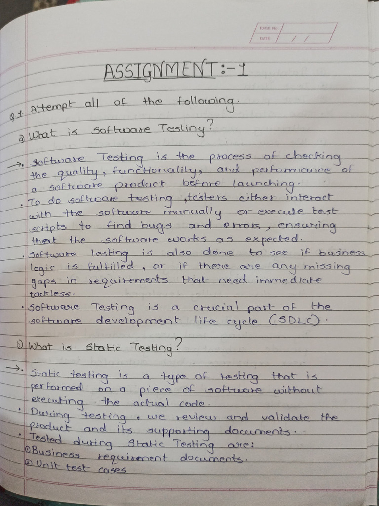 Software Testing Assignment Pdf Software Testing Quality Management