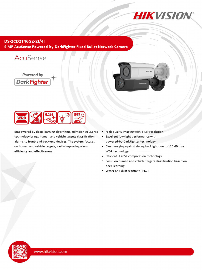 4MP AcuSense DarkFighter Camera | PDF | Camera Lens | Field Of View