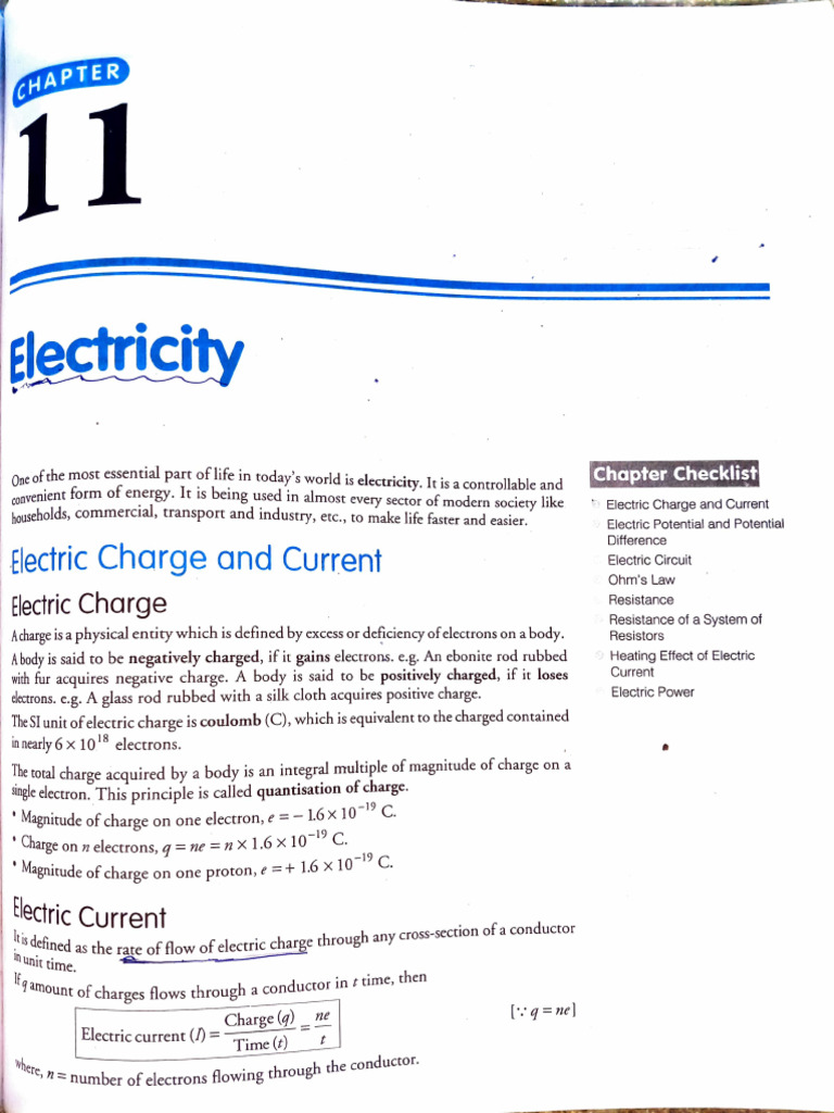 Physics Electricity Class 10 | PDF | Electrical Resistance And ...