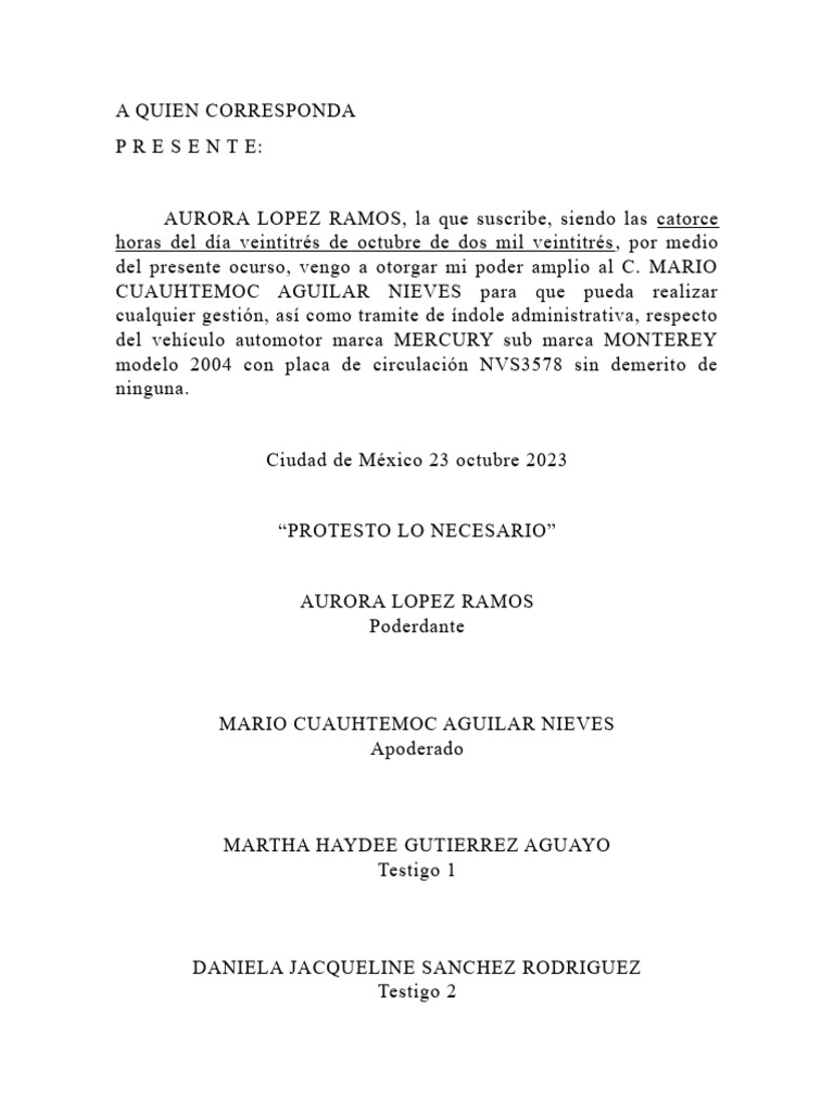 A Quien Corresponda | PDF