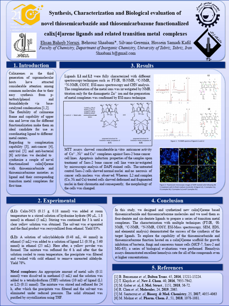 Poster TU | PDF | Coordination Complex | Physical Chemistry