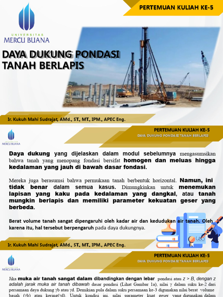 Daya Dukung Pondasi pada Tanah Berlapis | PDF