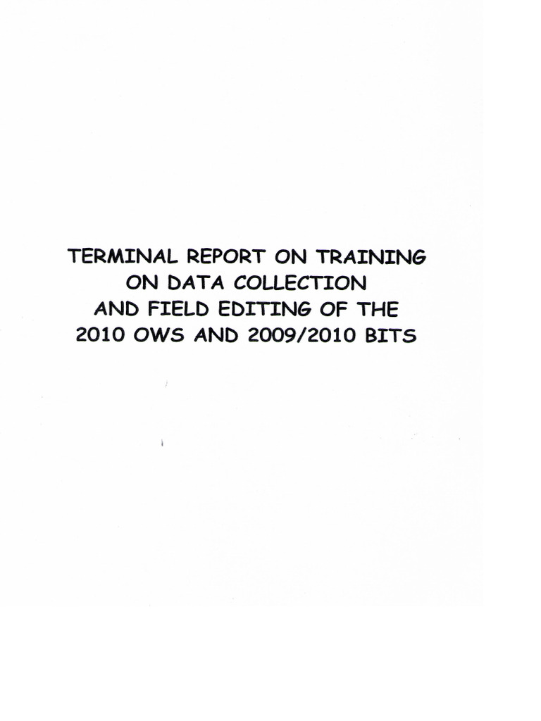Terminal Report 2010 OWS and 200910BITS | PDF | Survey Methodology ...
