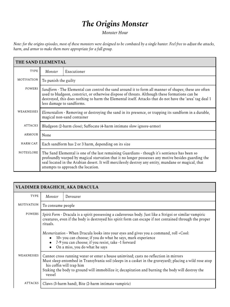 The Origins Monsters | PDF | Count Dracula | Abraham Van Helsing