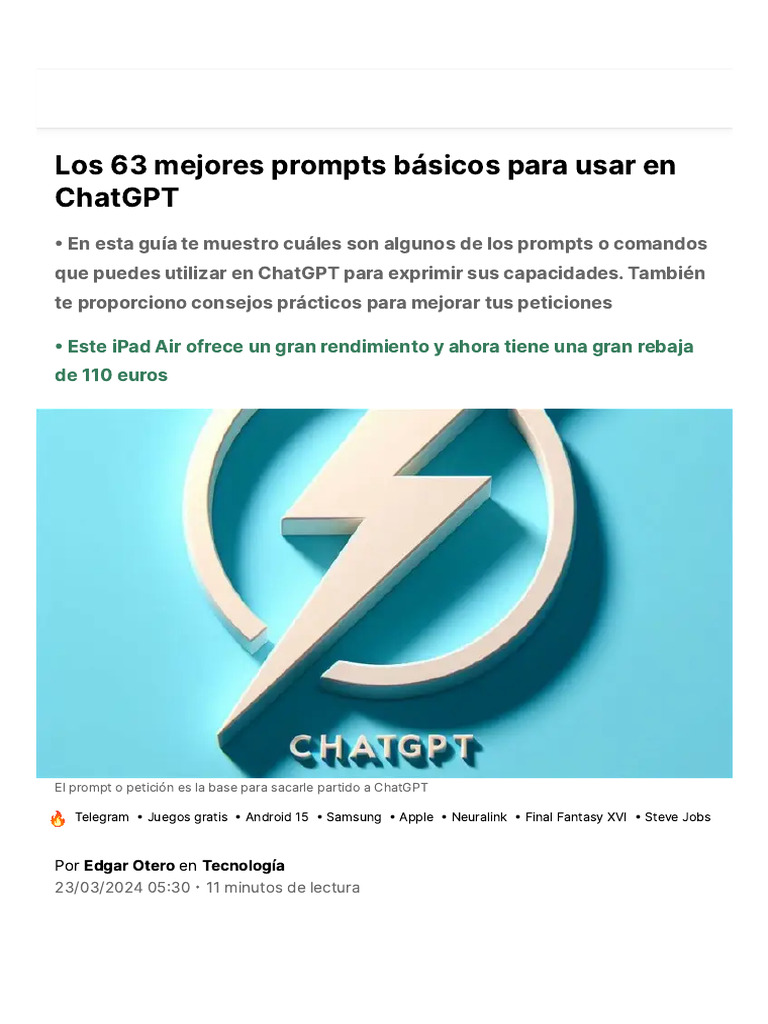Mejores Prompts para ChatGPT | PDF | Software de la aplicacion ...