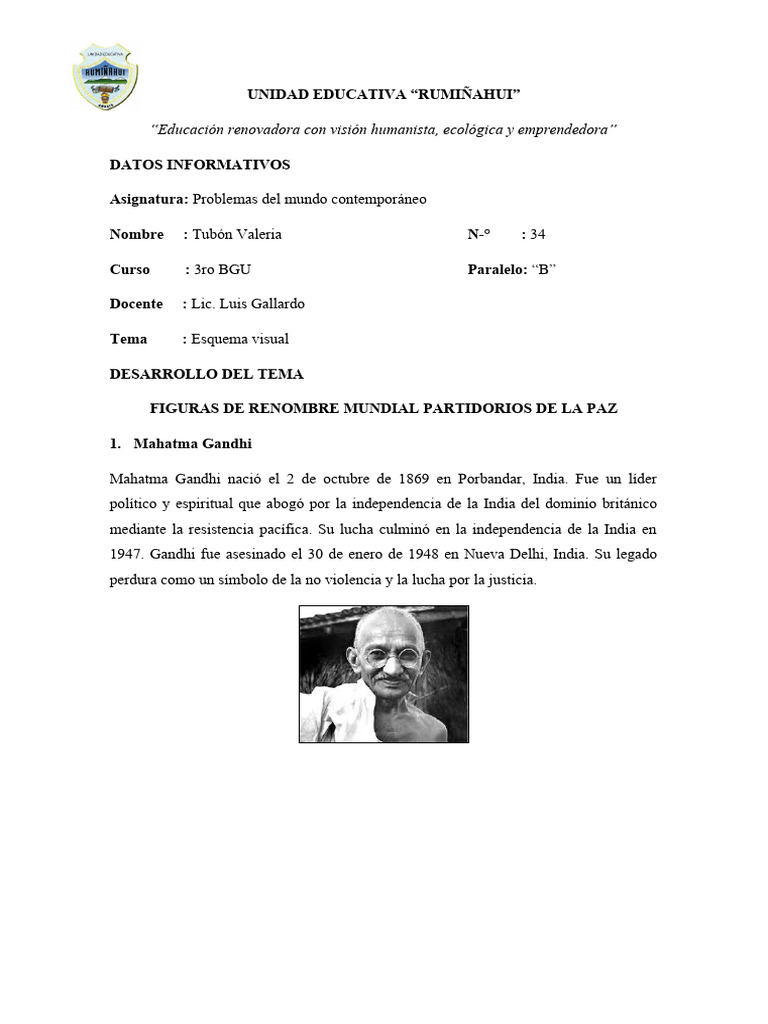 Valeria Paz | PDF | Nelson Mandela | Mahatma Gandhi