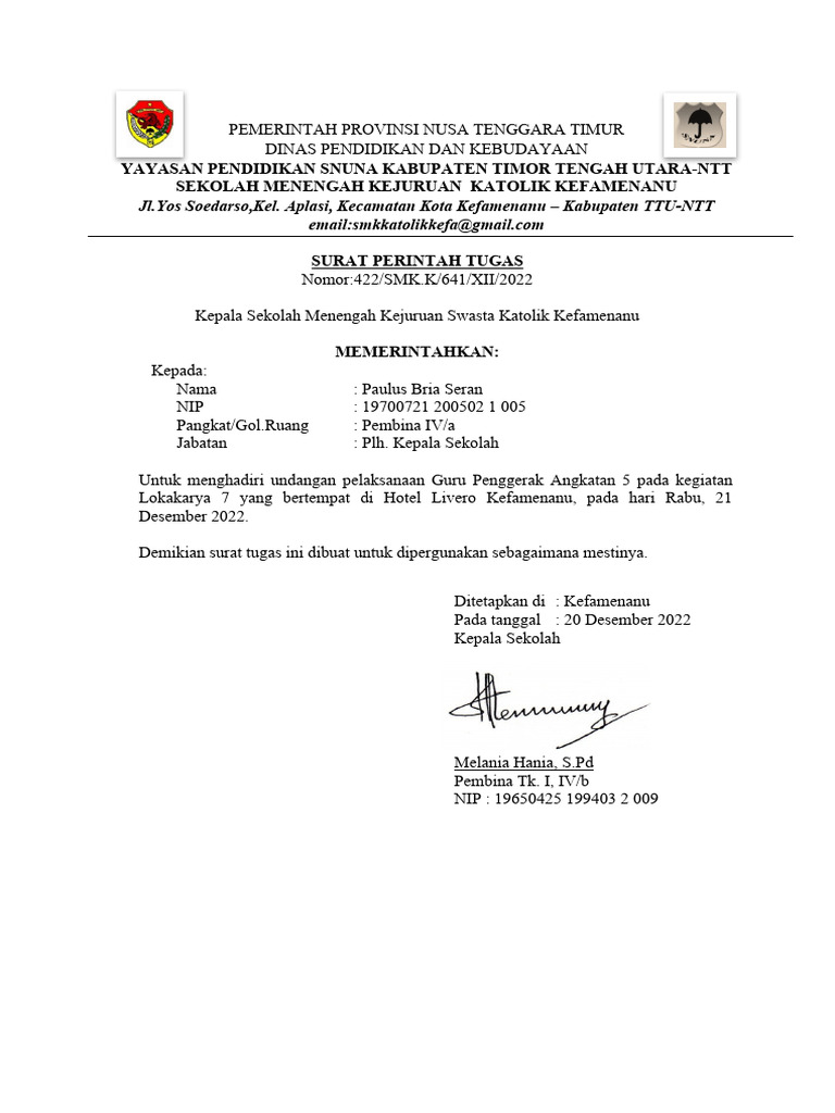 Surat Tugas Format Baru | PDF