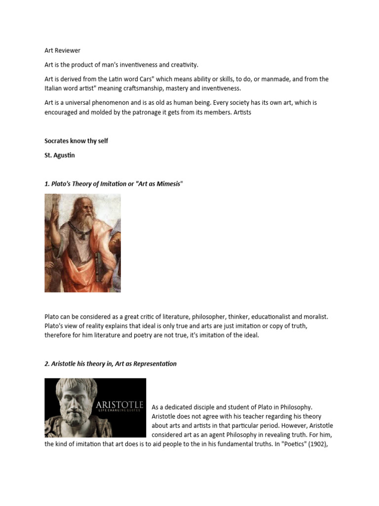 Art Reviewer | PDF | Aristotle | Aesthetics