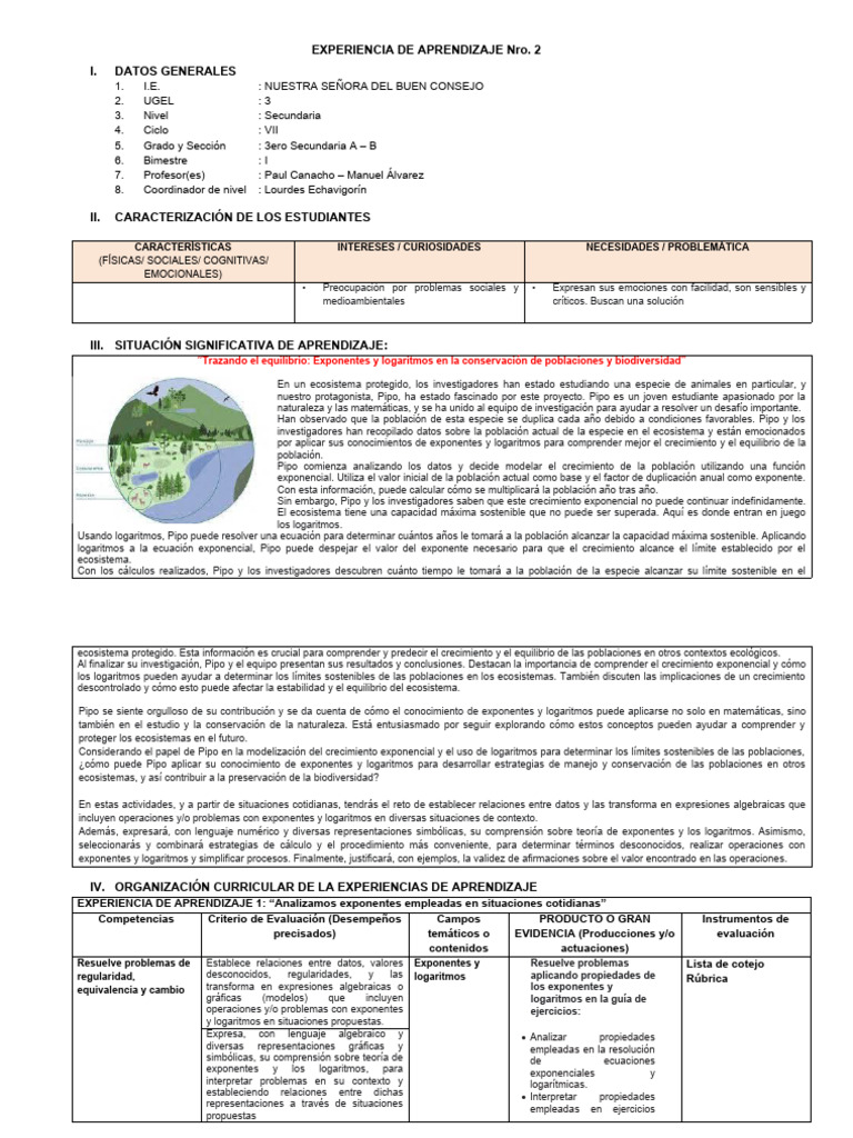 EDA 02 - 3ero SEC EXPONENTES - LOGARITMOS | PDF | Logaritmo | Funcion ...