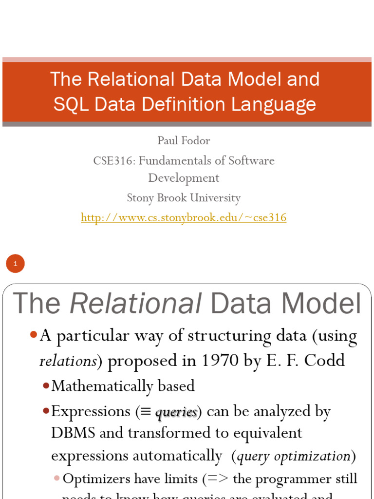 L13 Relational Model DDL | PDF | Relational Model | Relational Database