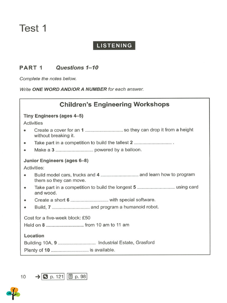 Ielts Listening Part 1,2 | PDF