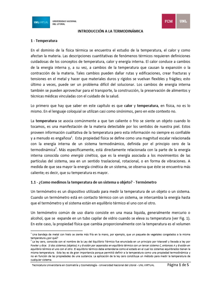 2 - Termodinámica - Calor y Temperatura - 2019 | PDF | Temperatura | Calor