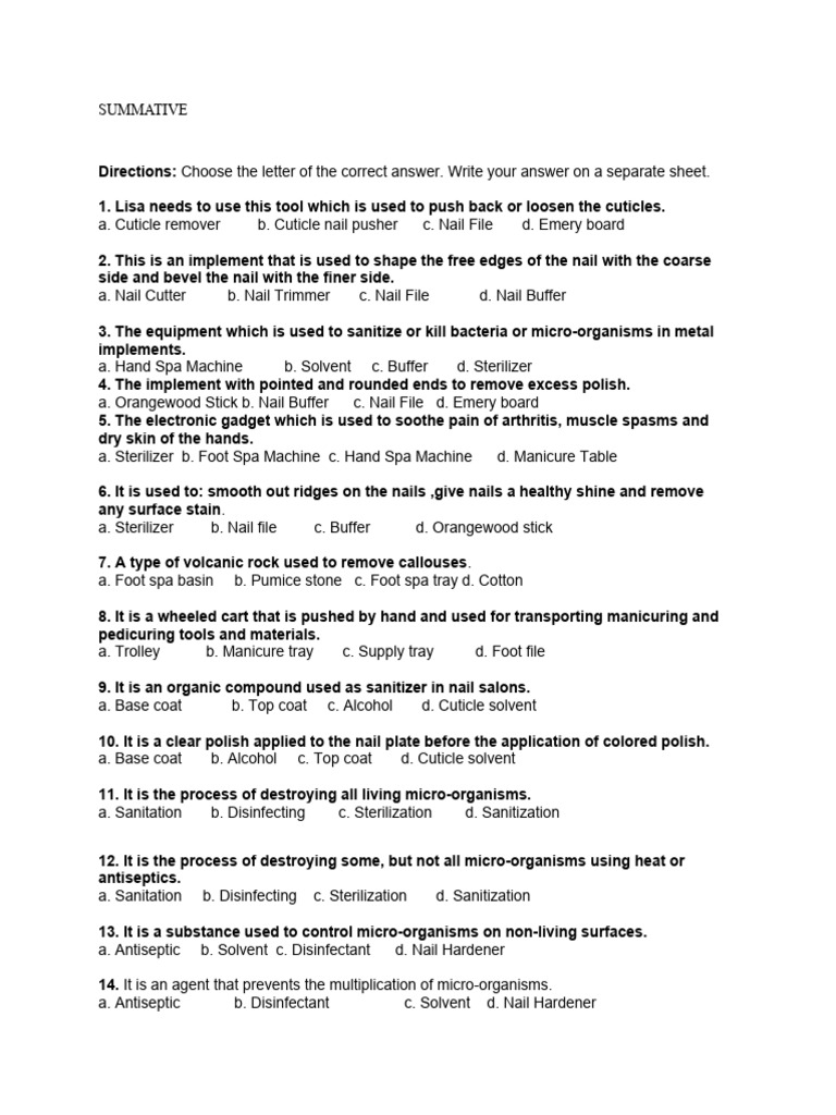 Final SUMMATIVE | PDF | Disinfectant | Hazards
