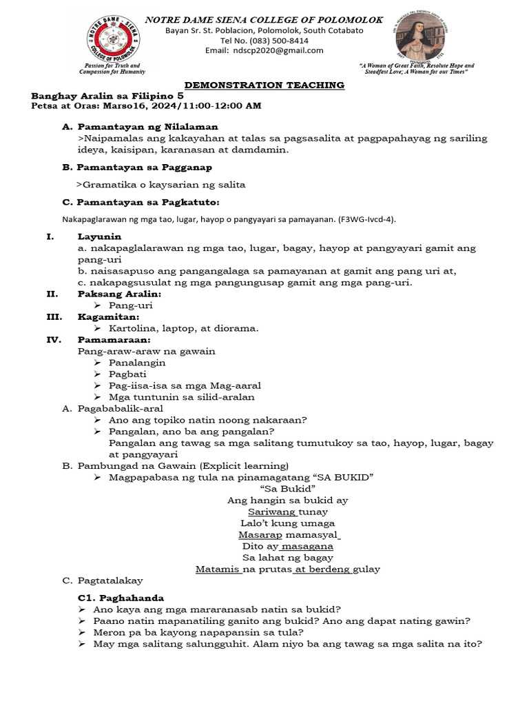 NDSCP_Sample-Lesson-Plan-Filipino-Instruction (4) (1) | PDF