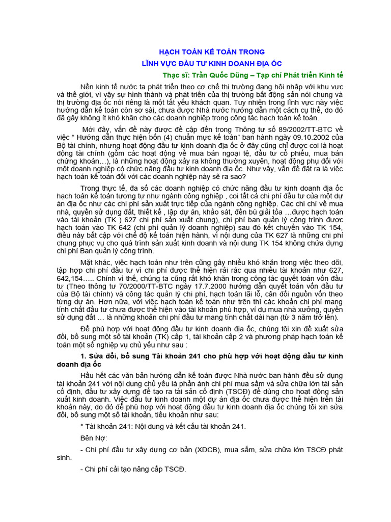 Kto Trong KD Dia Oc | PDF