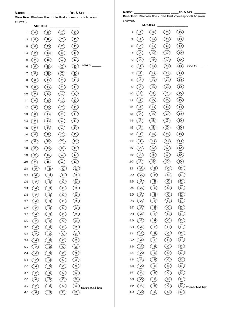 Answer Sheet | PDF | Business | Teaching Methods & Materials