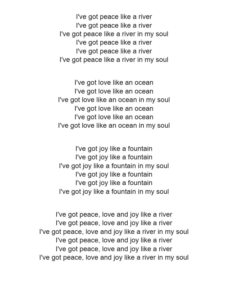 Peace Like a River Lyrics | PDF