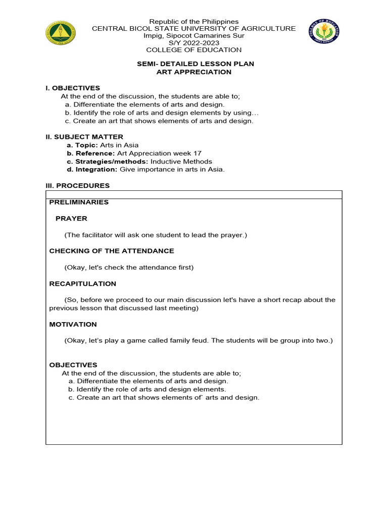 Art Appre Lesson Plan | Download Free PDF | Chinese Culture | China
