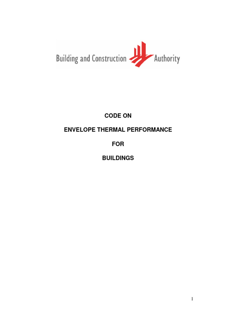 BCA Code on Thermal Performance Standards | PDF | Thermal Conductivity ...