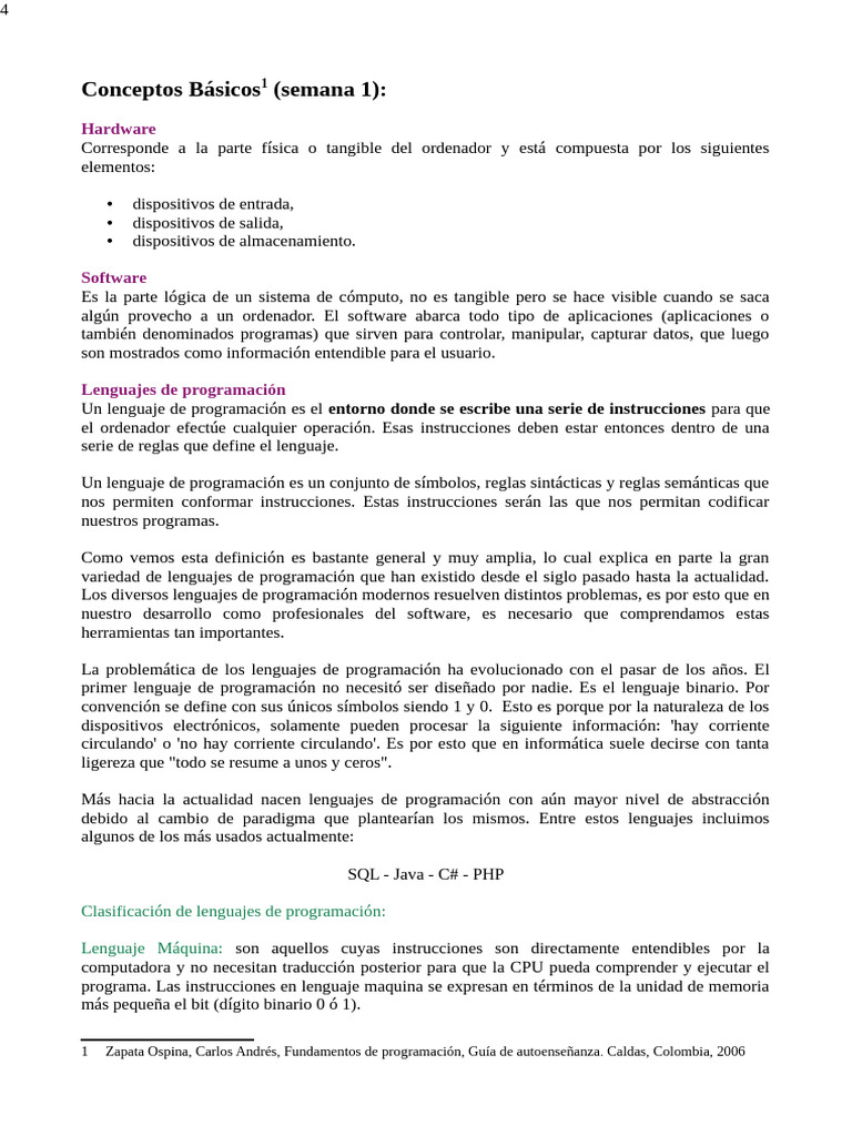 1 - Fundamentos Básicos | PDF | Lenguaje de programación | Algoritmos