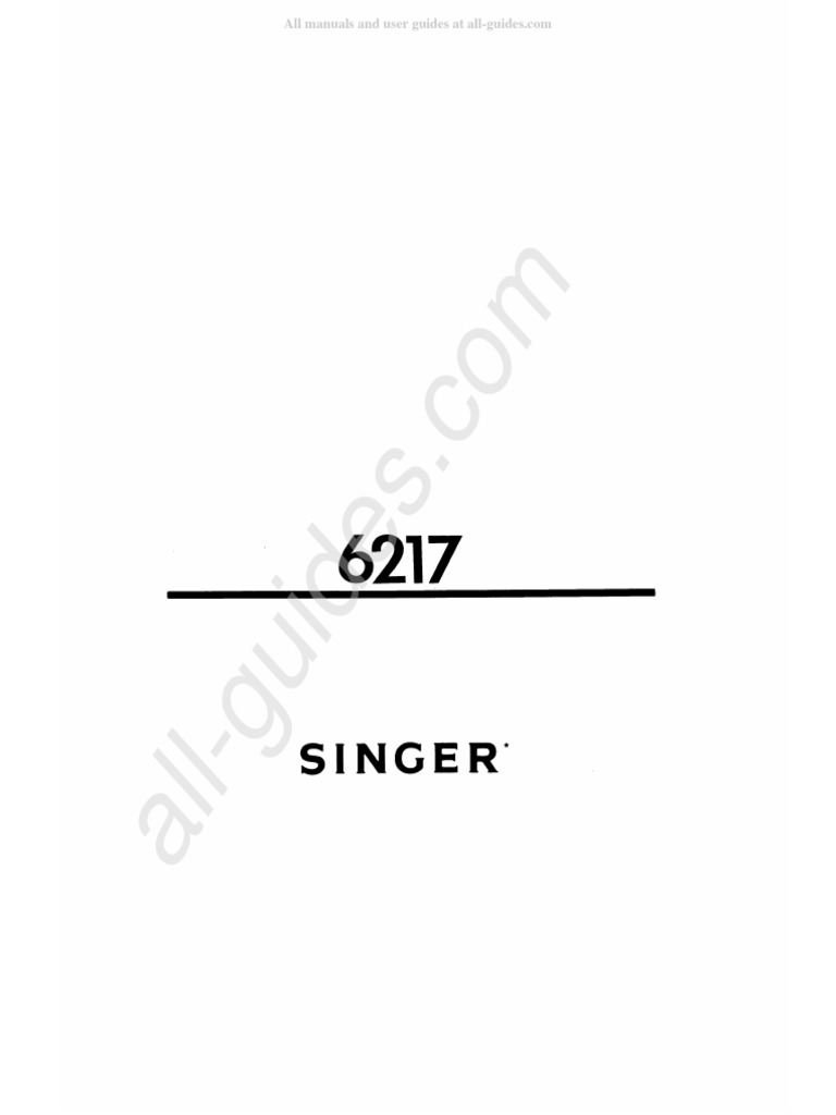Singer 6217 Sewing Machine Instruction Manual | PDF