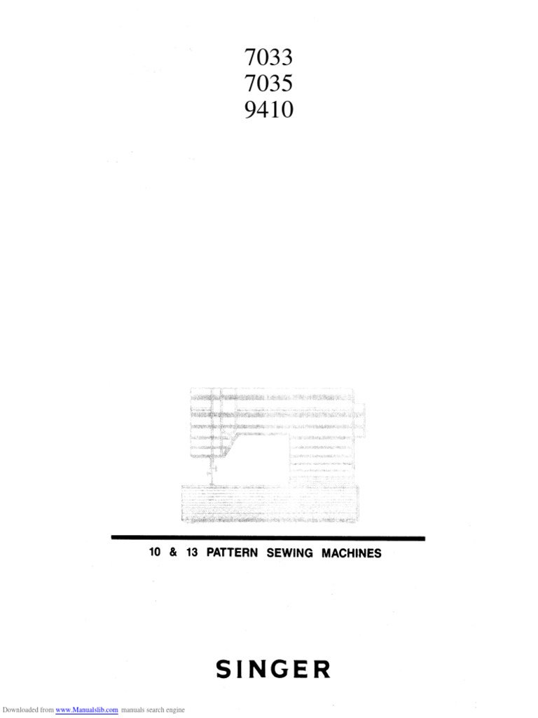 Singer 7033/7035/9410 Sewing Machine Instruction Manual | PDF | Indexes ...
