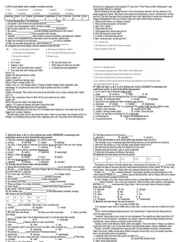 ôn tập gk2 eng7 | PDF | Mardi Gras