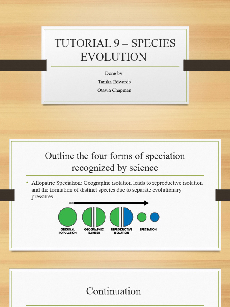 Tutorial 9 - Species Evolution | PDF | Home & Garden | Science & Mathematics
