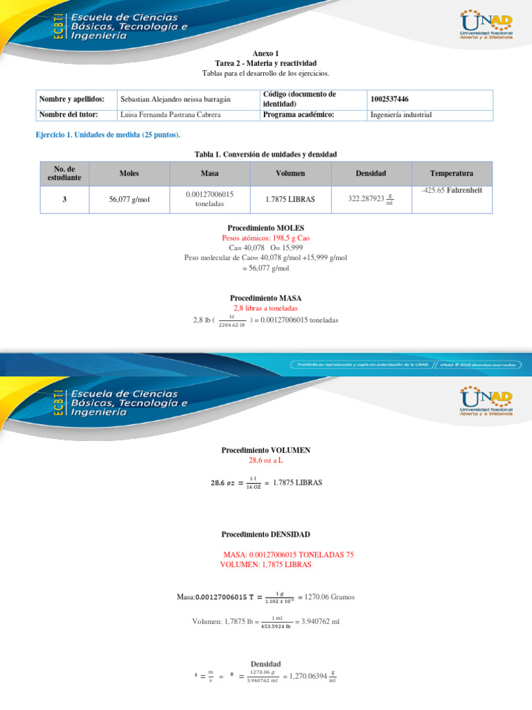 Unidad 1 - Tarea 2 - Materia y Reactividad - SEBASTIAN NEISSA-quimica ...