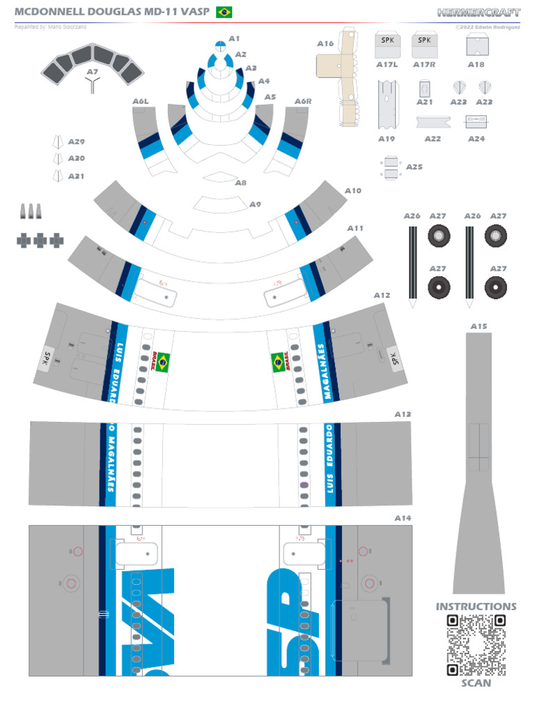 MD-11 VASP Papercraft Instructions | PDF
