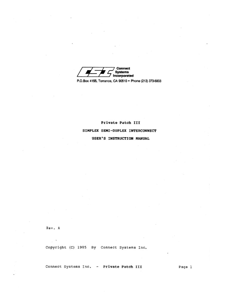 CSI Private Patch (Autopatch) PDF | PDF