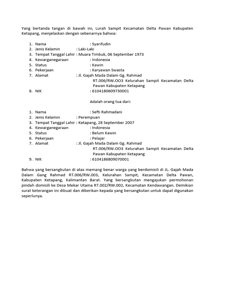 Yang Bertanda Tangan Di Bawah Ini | PDF