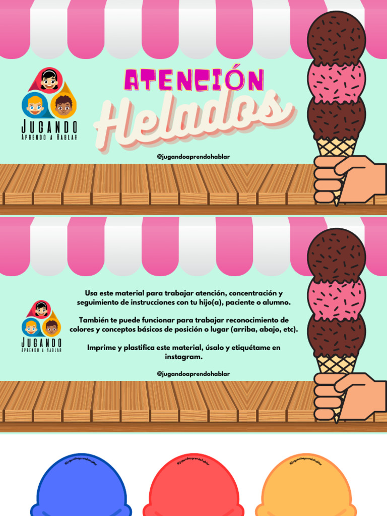 Actividades de Atención con Helados | PDF