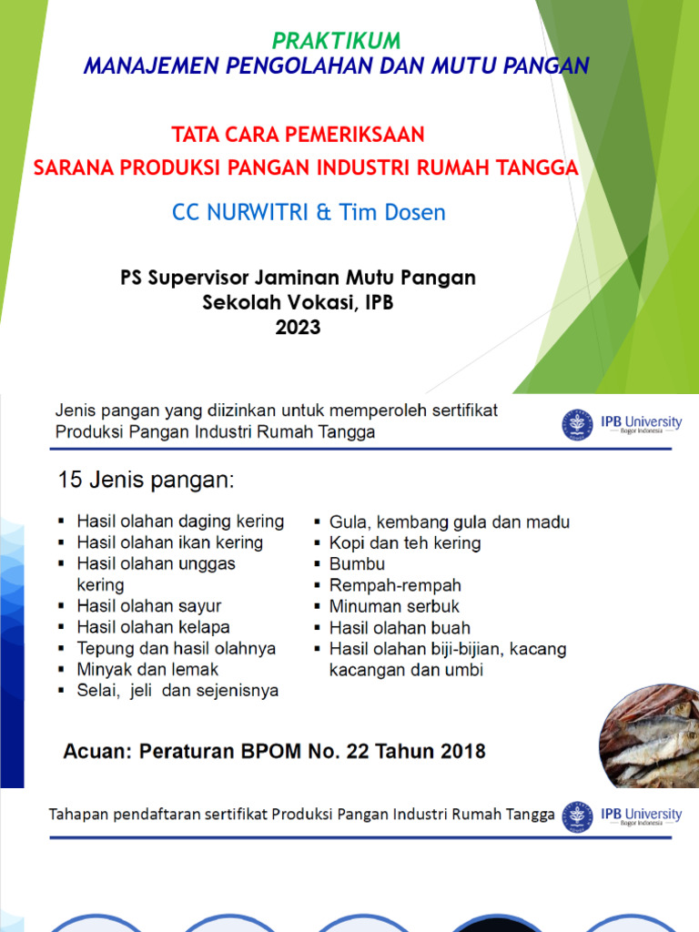 MG 2 - Simulasi Penilaian - CPPB IRTP - perkaBPOM 2012 | PDF