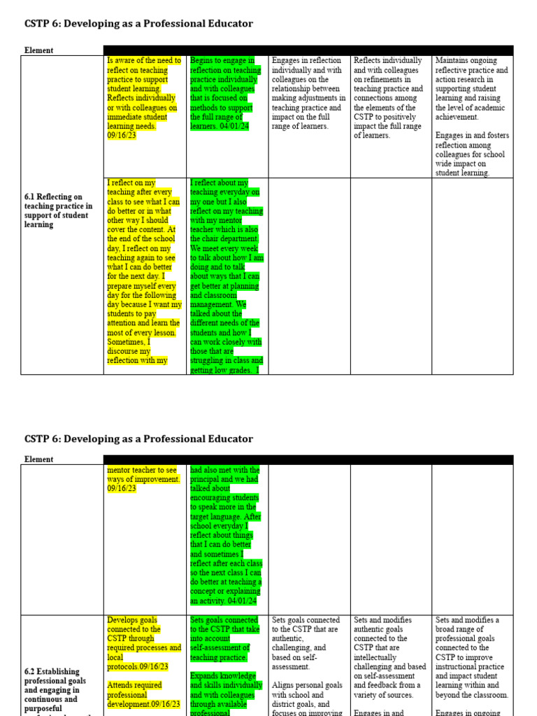 cstp 6 ruiz martinez 040124 | PDF | Teachers | Learning