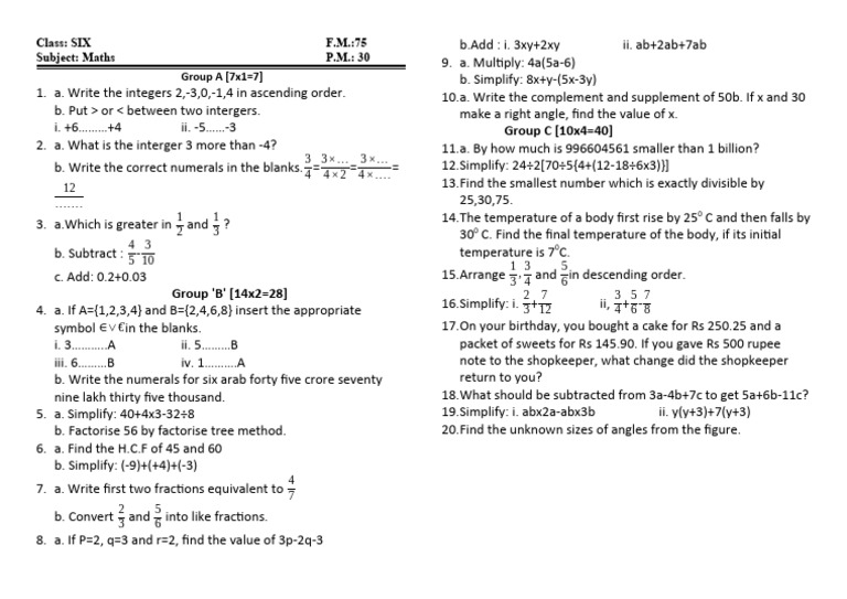 Math 6 | PDF | Arithmetic | Mathematics