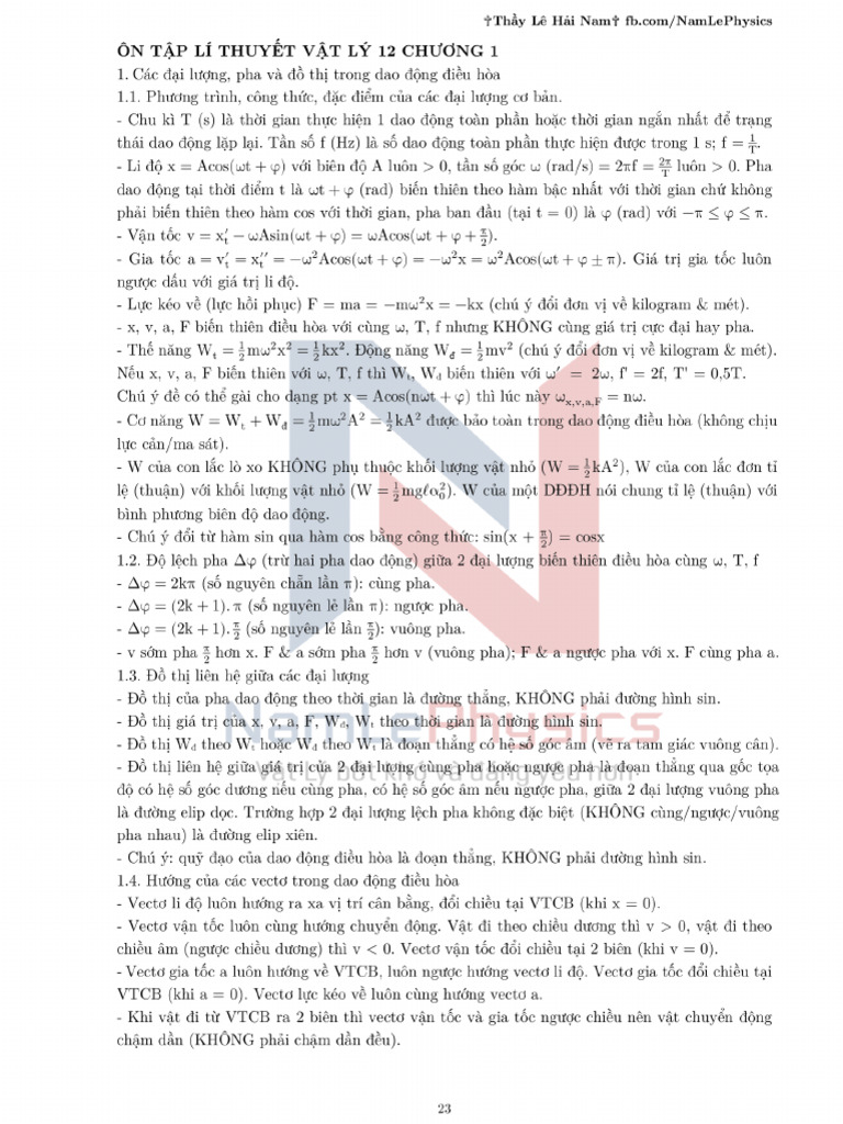 Li Thuyet Chuong 1 On Thi HK1 | PDF