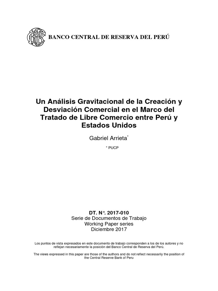 REPEC - UN ANALISIS GRAVITACIONAL DE LA CREACIÓN Y DESVIACIÓN COMERCIAL ...