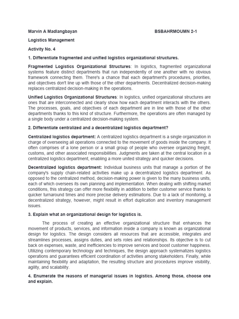 2-1 LogMan-4 | PDF | Logistics | Supply Chain