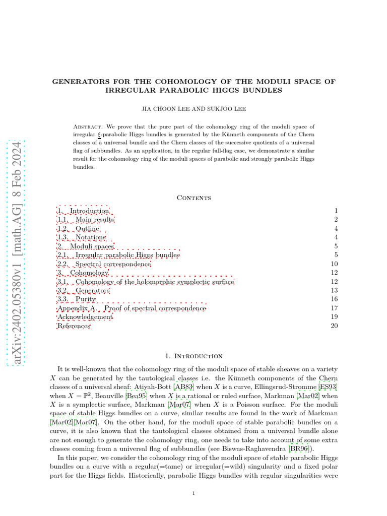 Irregular Parabolic Higgs Bundles | PDF | Algebraic Topology | Geometry