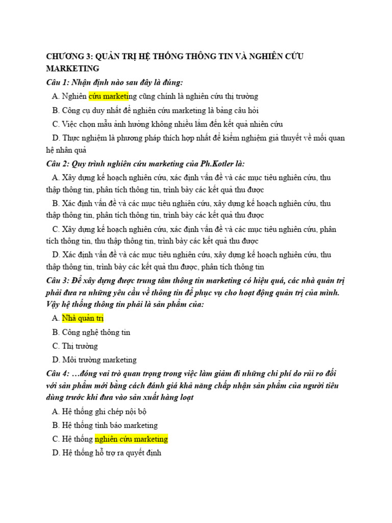 câu hỏi ôn tập TN C3 QTM | PDF